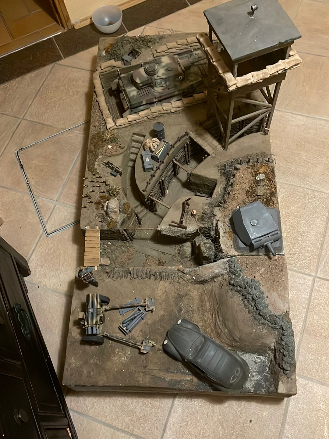 Diorama 1:16 Panzerstellung, Bunker, sehr groß -- RC-Panzer